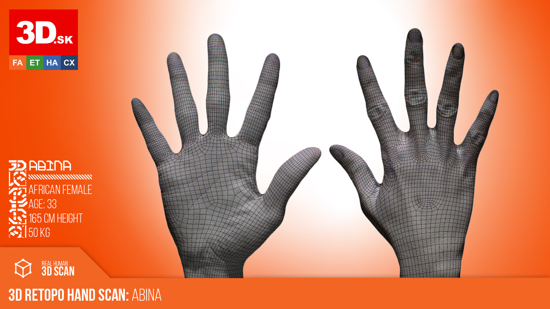 ArtStation - Retopologized 3D Hand Scan | Abina | Resources