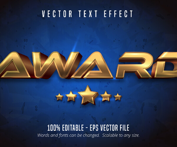 ArtStation - Award text, 3d gold metallic style editable text effect ...