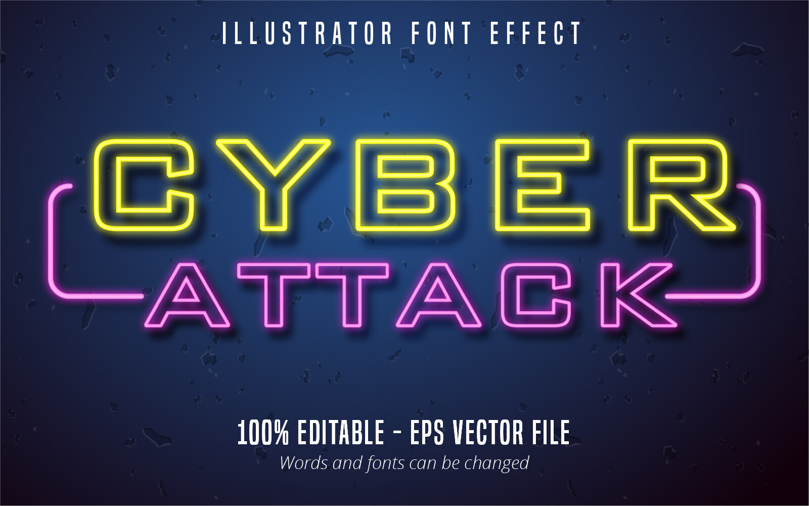ArtStation - Cyber attack text, neon lights signage style editable font ...