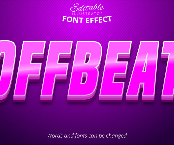 ArtStation - Offbeat text, 3d purple editable text effect | Artworks