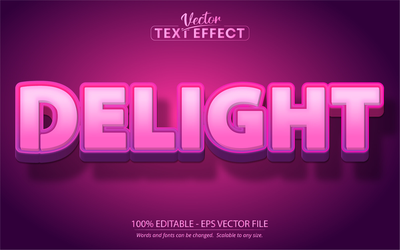 ArtStation - Delightful pink text style, editable text effect | Artworks