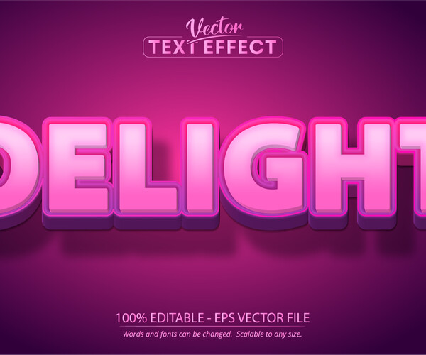 ArtStation - Delightful pink text style, editable text effect | Artworks