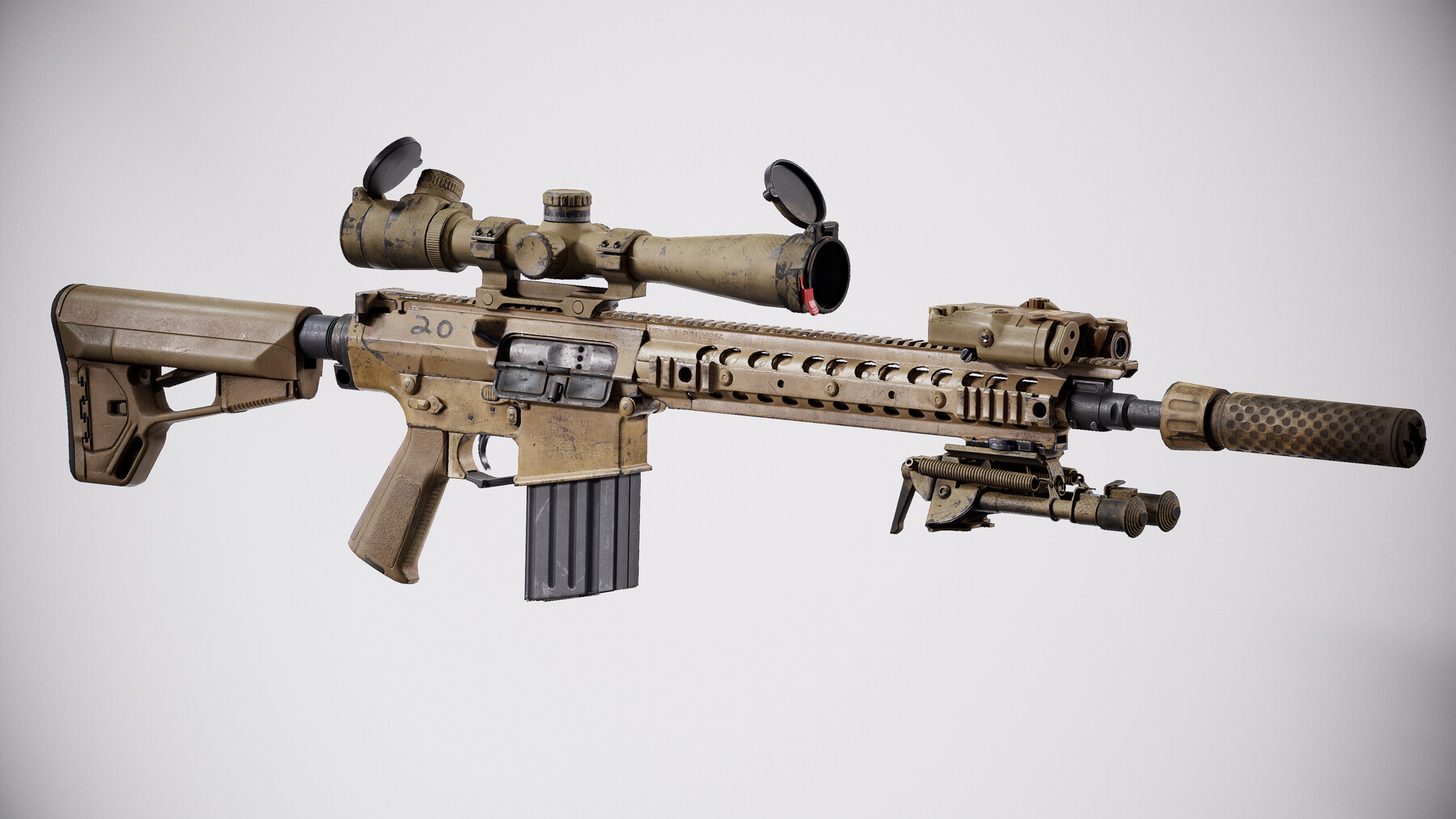 ArtStation - Kac M110k1 With Attachments 2.0 | Game Assets