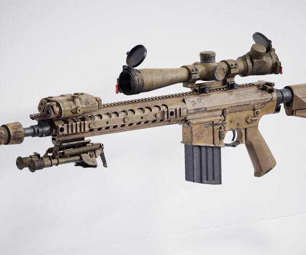 ArtStation - Kac M110k1 With Attachments 2.0 | Game Assets