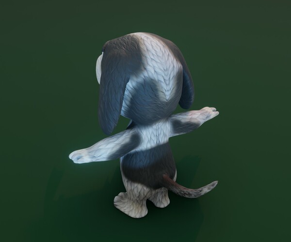 ArtStation - Cartoon Hound Dog Animated 3D Model | Game Assets