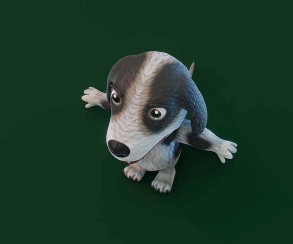 ArtStation - Cartoon Hound Dog Animated 3D Model | Game Assets