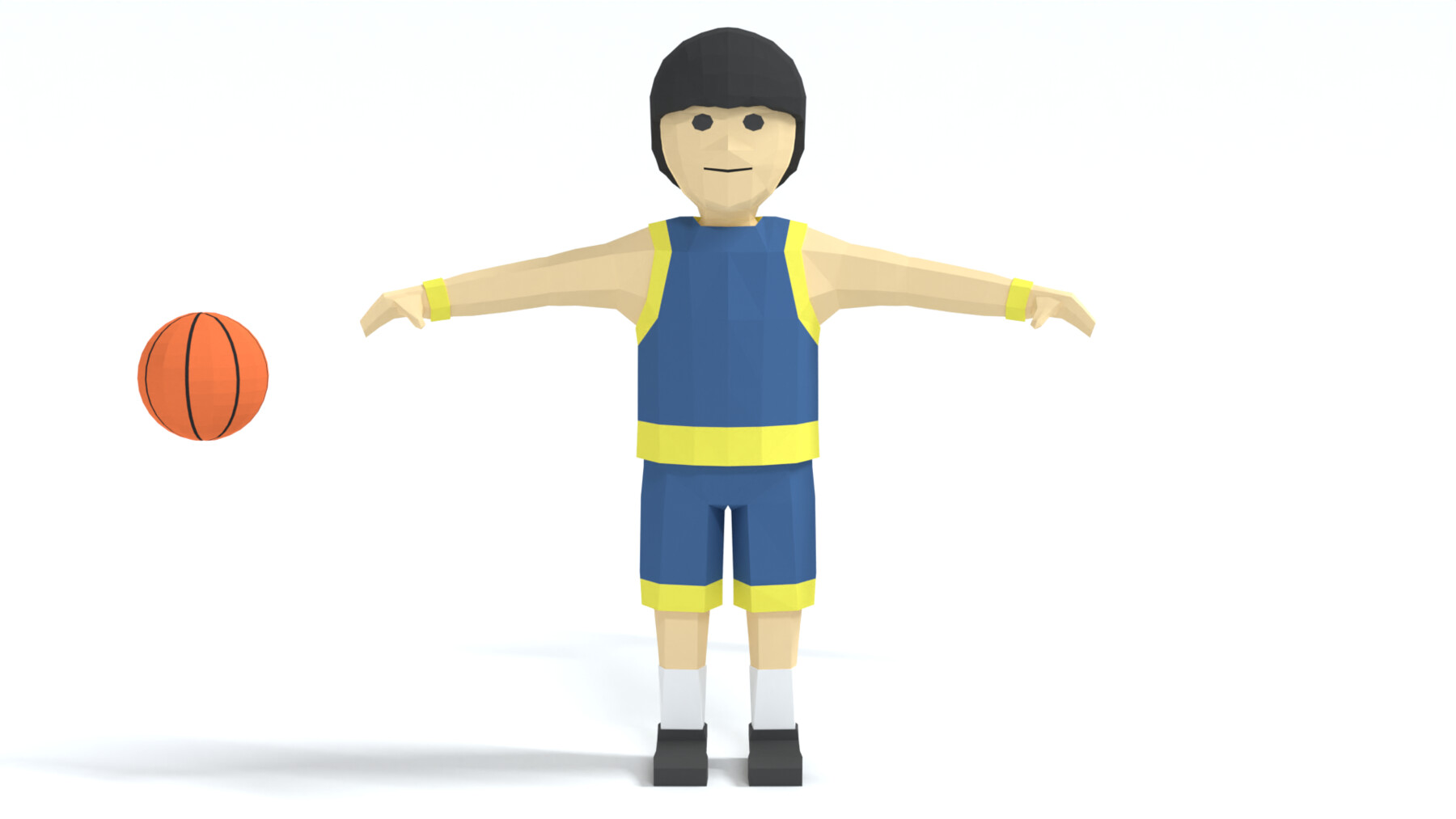ArtStation - Low Poly Cartoon Basketball Player | Game Assets