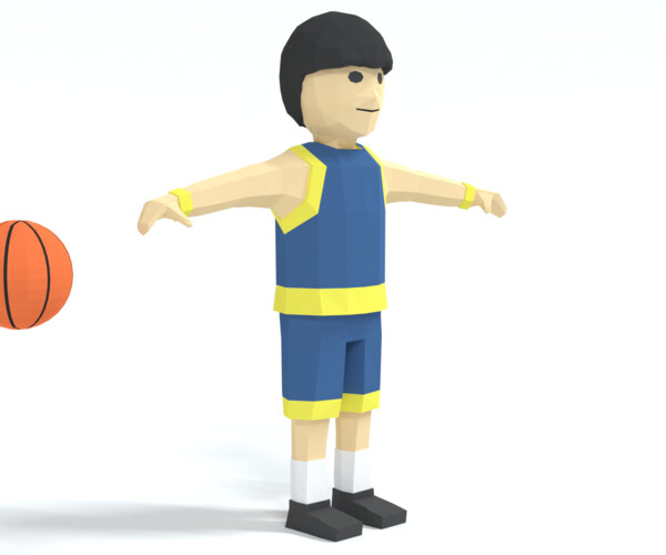 ArtStation - Low Poly Cartoon Basketball Player | Game Assets