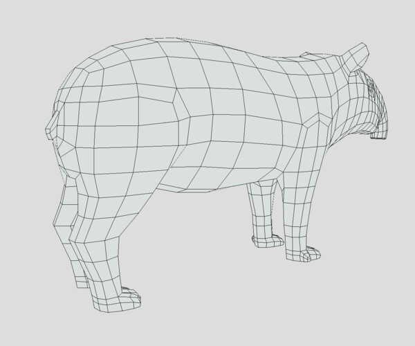ArtStation - Low Poly Cartoon Tapir | Game Assets