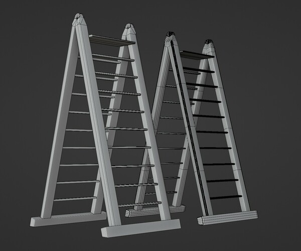 ArtStation - Metal Ladder - Low and High poly | Game Assets