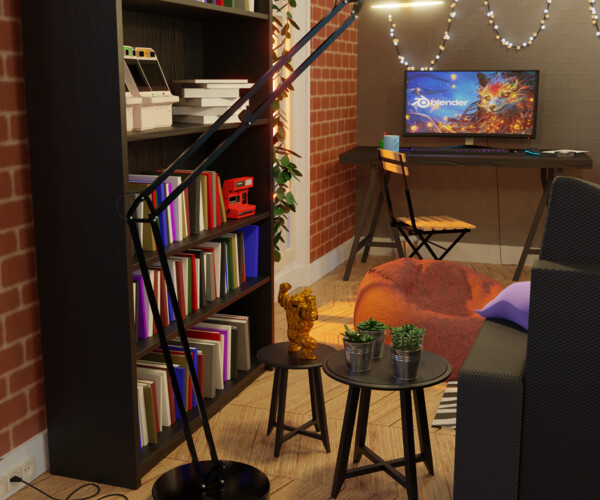 ArtStation - Low Poly Living Room Set Low-poly 3D model | Game Assets