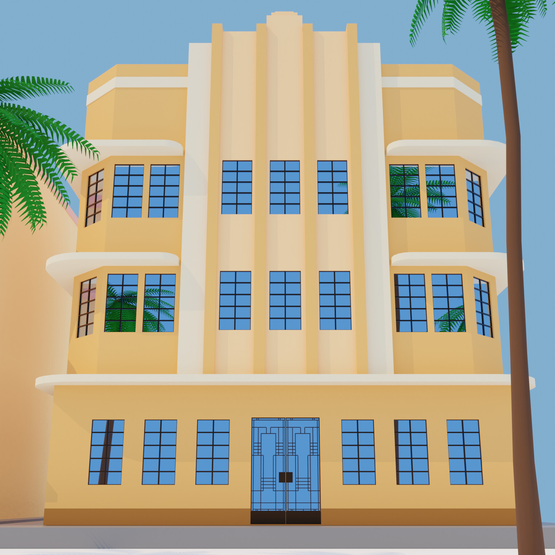 ArtStation - Art Deco Buildings Set Low Poly Low-poly 3D model | Game ...