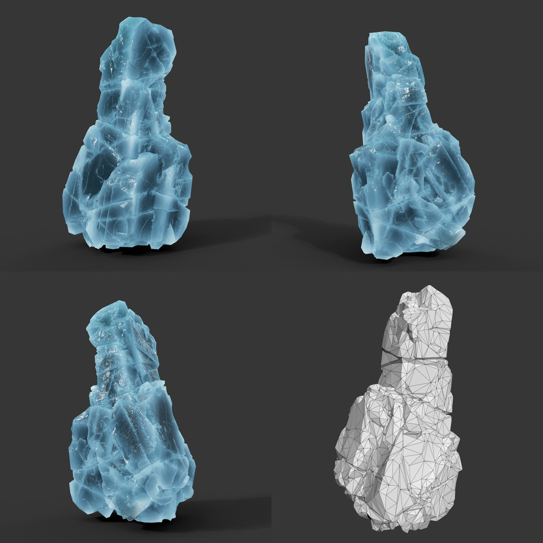 ArtStation - Low poly Ice Block Modular 210811 | Game Assets