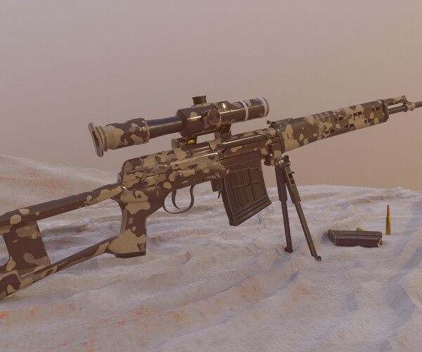 ArtStation - SVD Sniper Rifle Dragunov | Game Assets