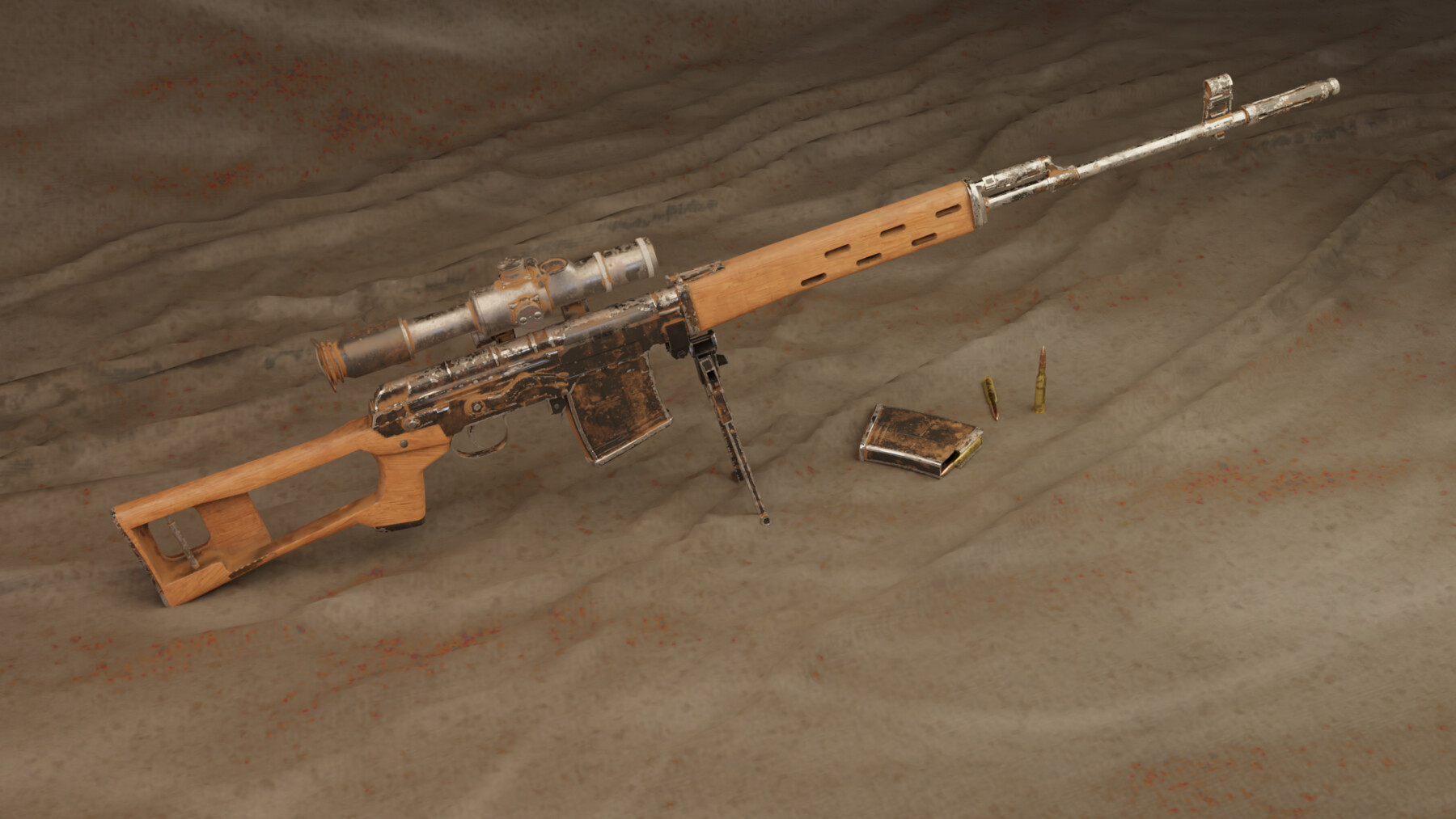 ArtStation - SVD Sniper Rifle Dragunov | Game Assets