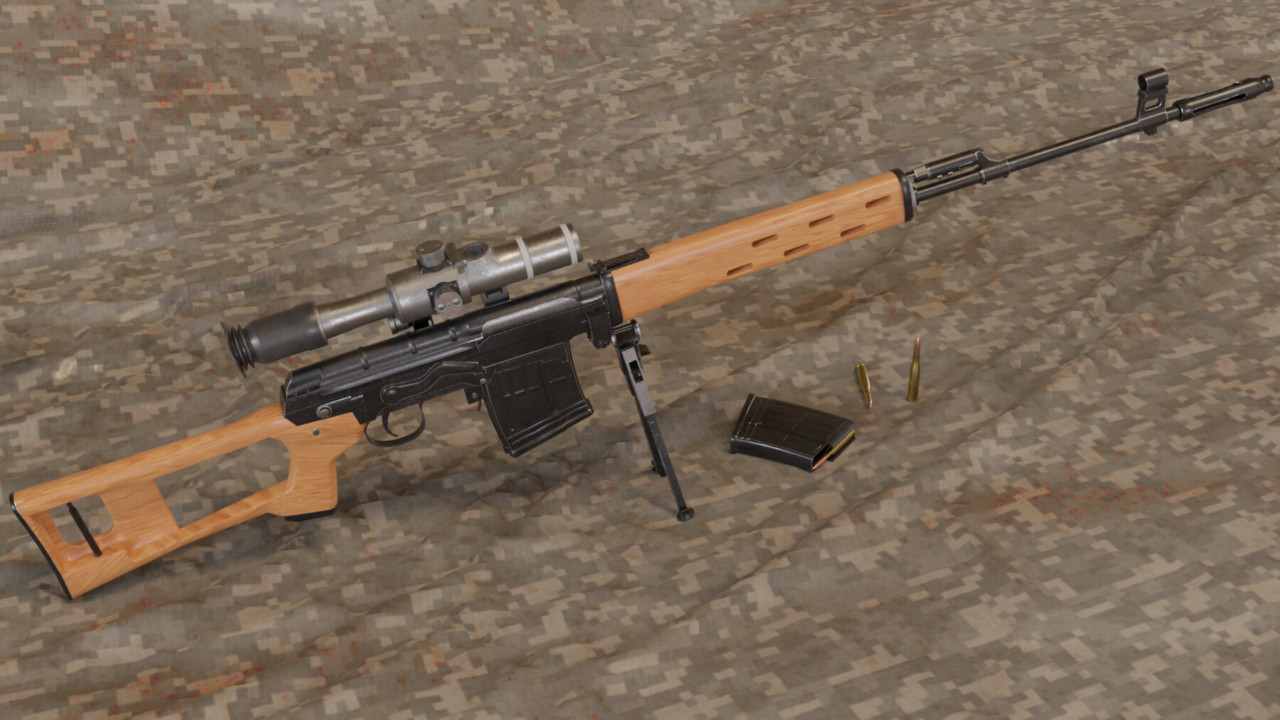 ArtStation - SVD Sniper Rifle Dragunov | Game Assets