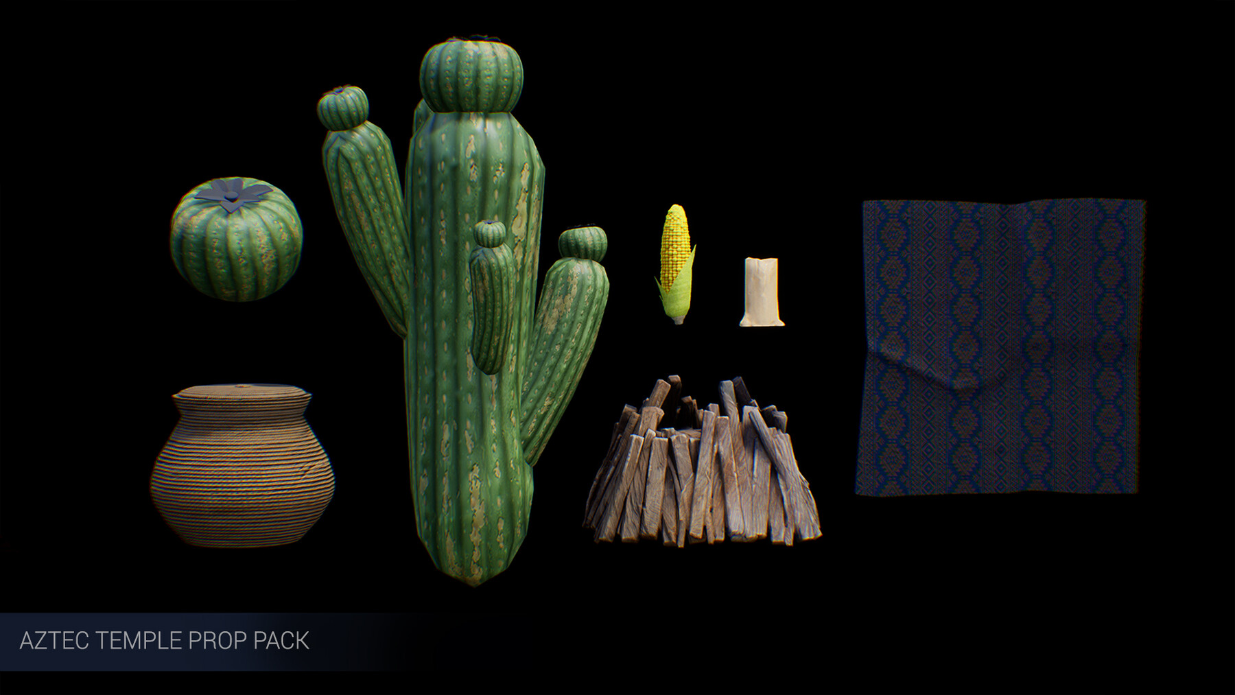 ArtStation - Aztec Temple Environment Prop Pack | Game Assets