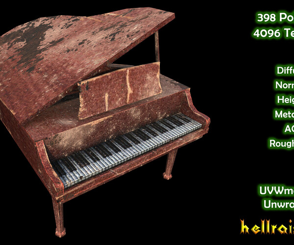 ArtStation - Piano - PBR - Dirty Textured | Game Assets