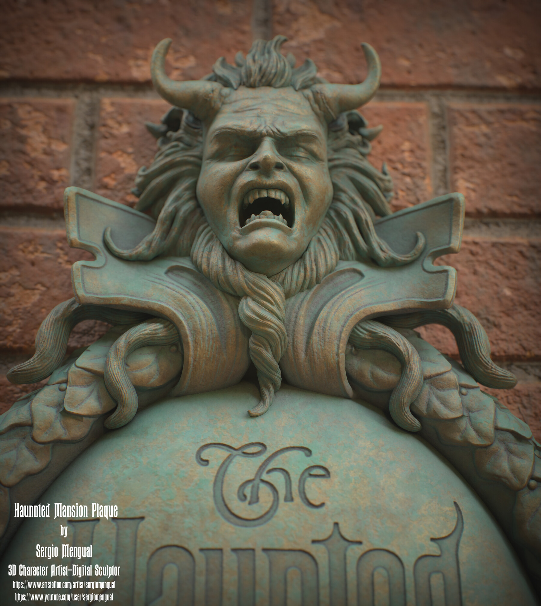 ArtStation - Haunted Mansion 3D Printable Plaque | Resources