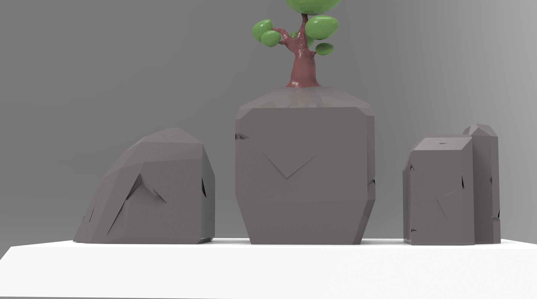 ArtStation - The tree grows on stone | Game Assets