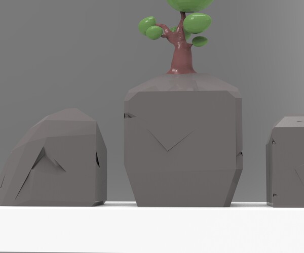 ArtStation - The tree grows on stone | Game Assets