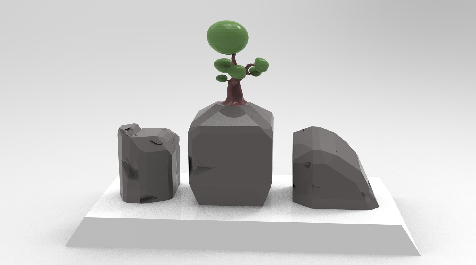 ArtStation - The tree grows on stone | Game Assets