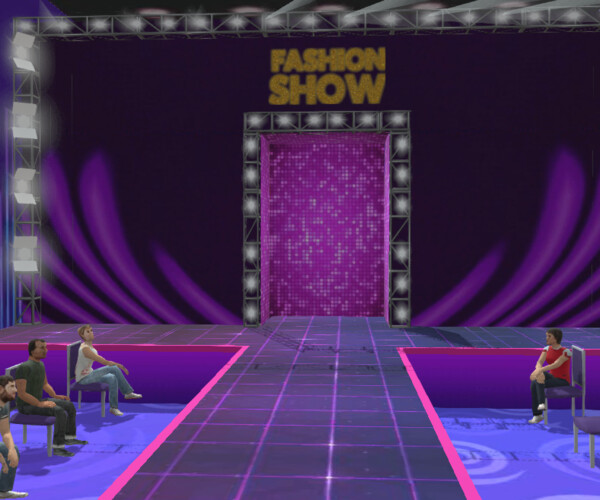 ArtStation - Fashion Ramp Interior- Crowded Animated Unity 3d | Game Assets