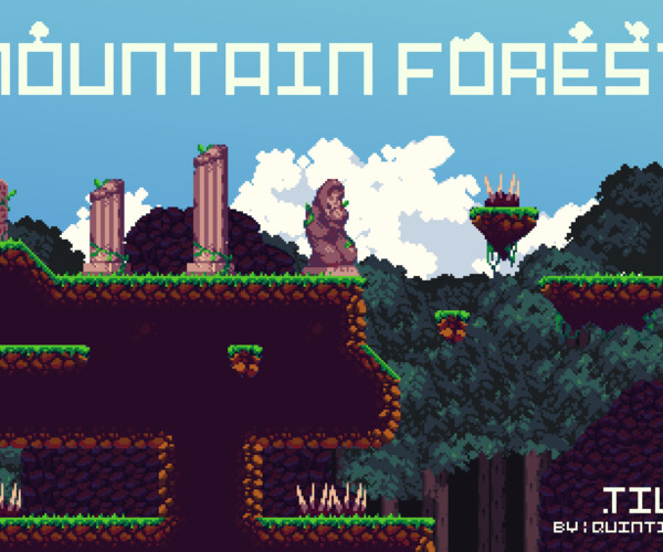 ArtStation - Mountain Forest Pixel Art | Game Assets