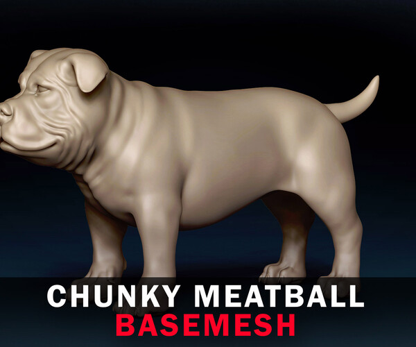 ArtStation - Chunky Meatball Base Mesh 3D Model | Resources