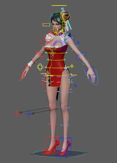 ArtStation - Chinese Woman Rig | Game Assets