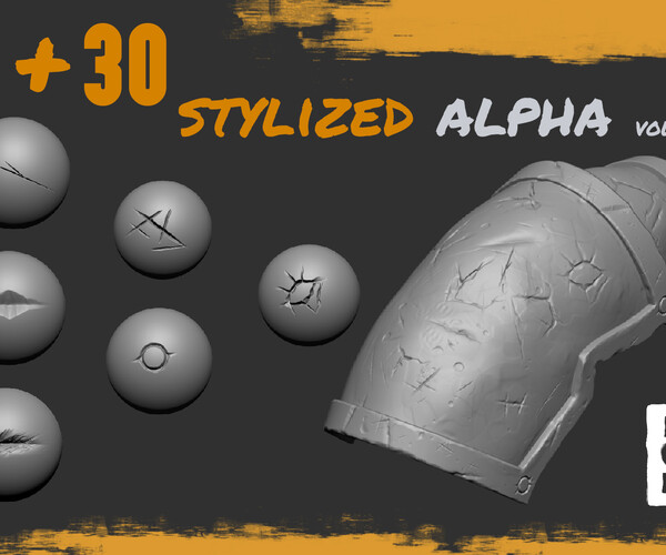 ArtStation - +30 Stylized Alphas.VOL1 | Brushes