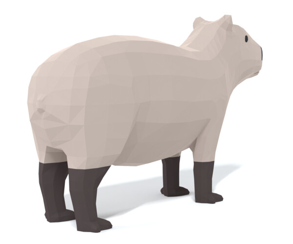 ArtStation - Low Poly Cartoon Capybara | Game Assets