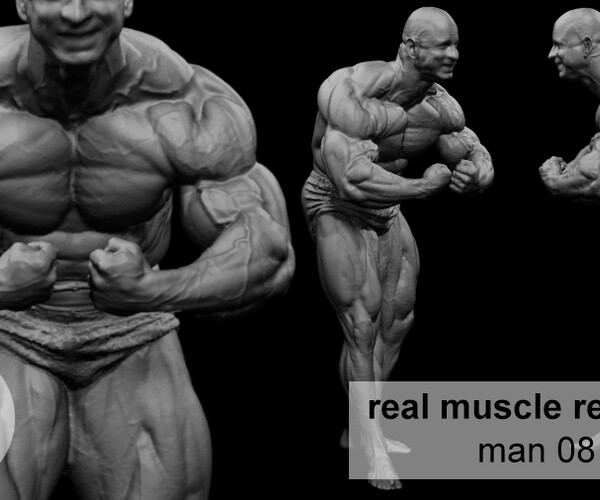 ArtStation - 3D scan real extreme muscleanatomy Man08 pose 09 | Resources