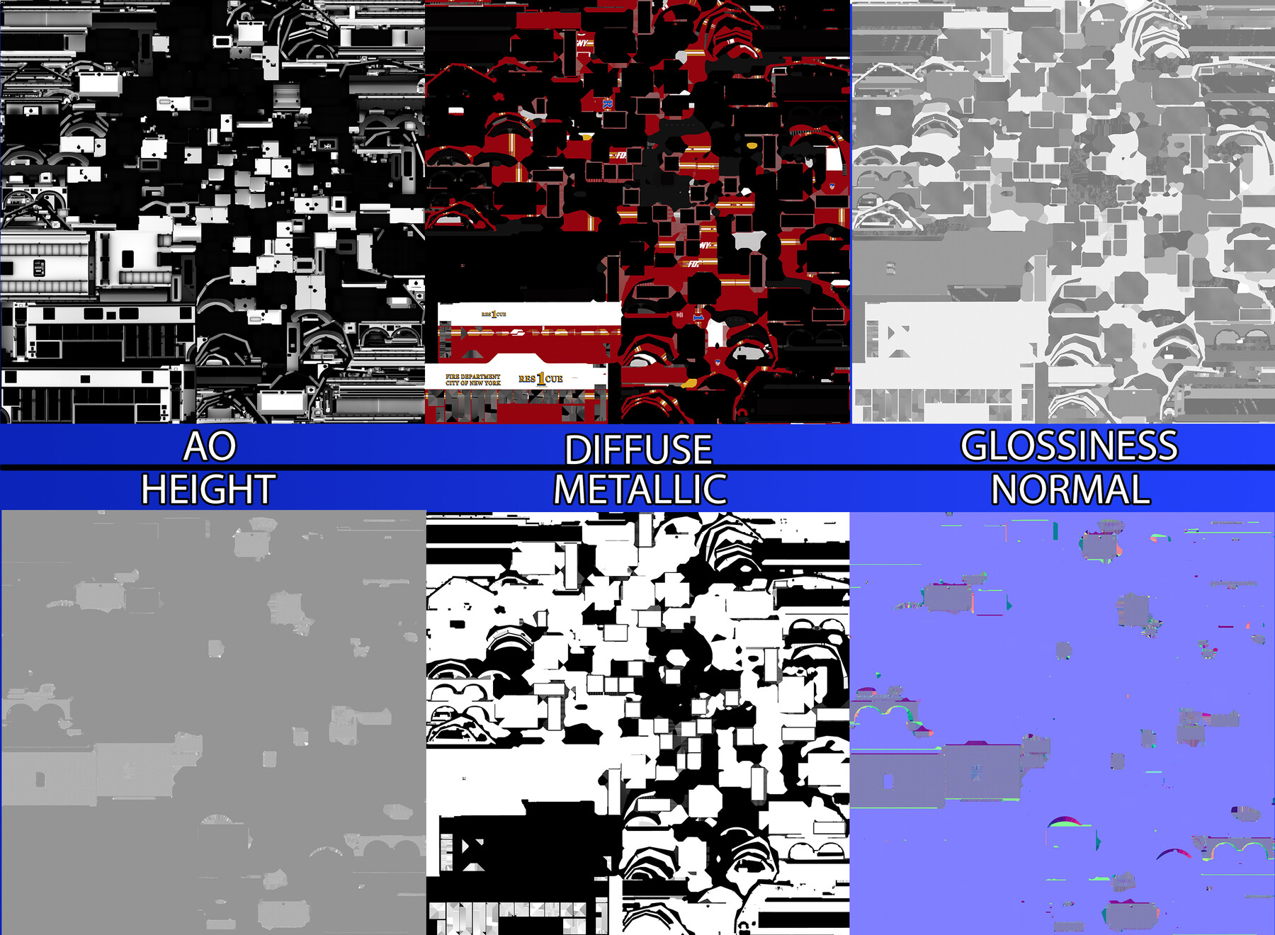 ArtStation - Fire Truck FDNY Rescue 1 | Game Assets