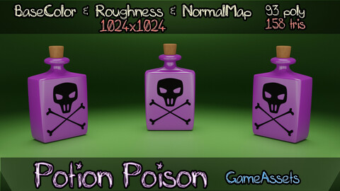 ArtStation - 3D Low Poly Model - Potion Health for Game or Other ...