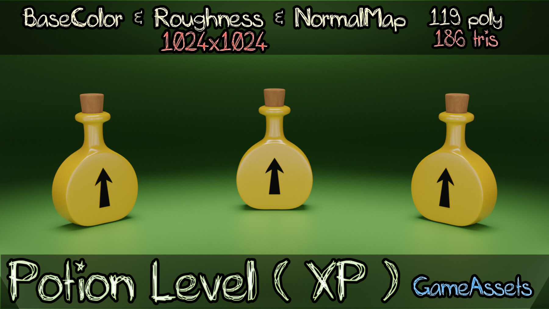 ArtStation - 3D Low Poly Models - All 4 Potions for Game or Other ...