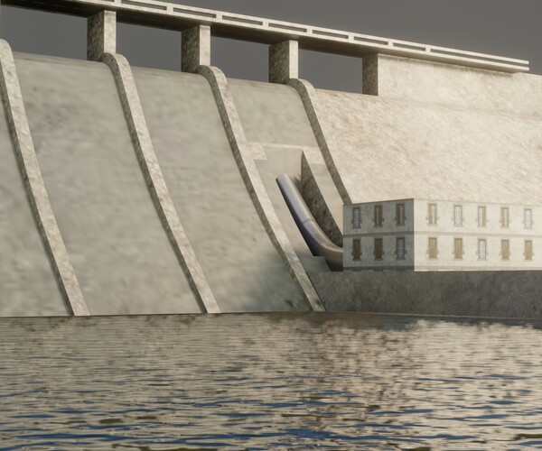 ArtStation - Dam 3d model - Low Poly - Game Ready | Resources