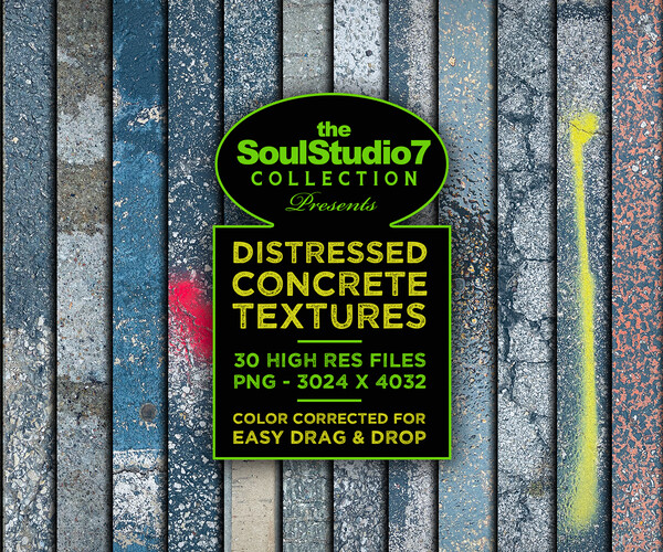 ArtStation - Distressed Concrete Textures Vol 1 | Resources