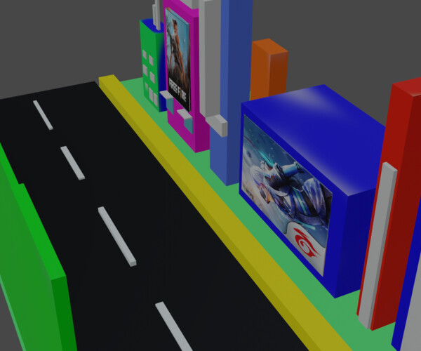 ArtStation - City road cartoon model | Resources