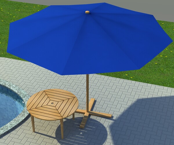 ArtStation - 3D model - Pool with garden furniture and BBQ | Game Assets