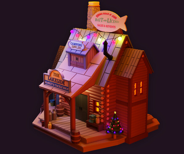 ArtStation - Christmas low poly buildings collection vol.3 | Resources