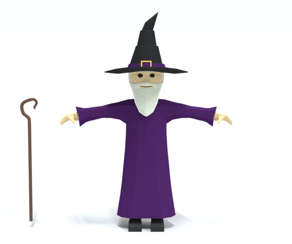ArtStation - Low Poly Cartoon Wizard | Game Assets