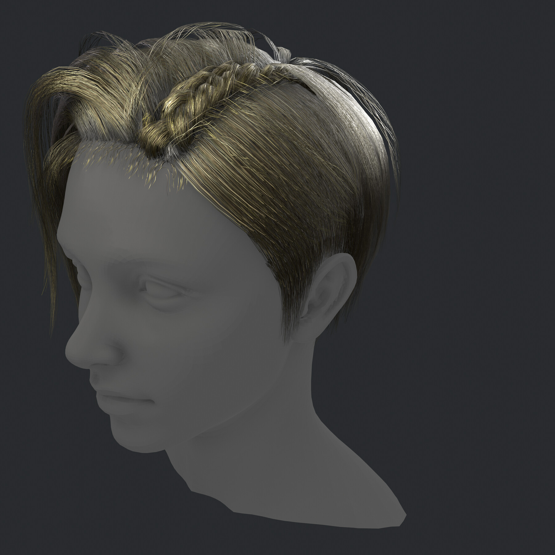 ArtStation - Game Female Hair Style Woman 3 Low-poly | Game Assets