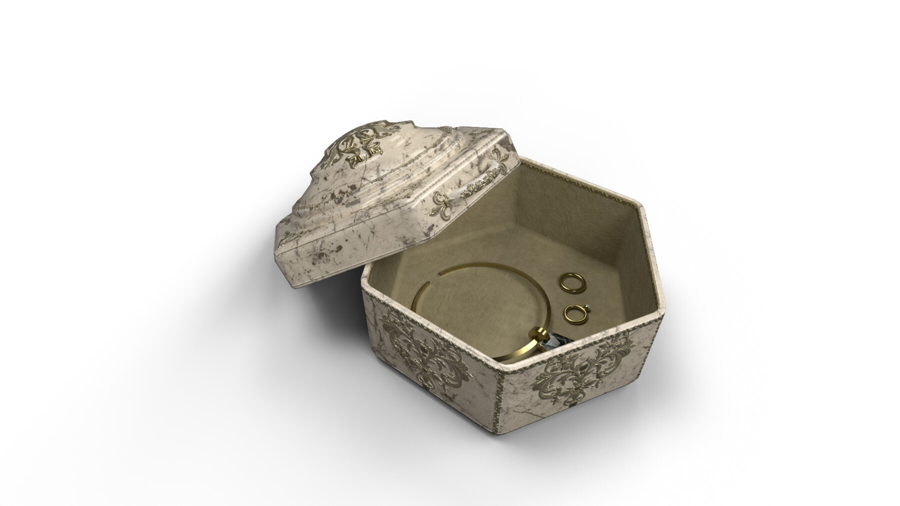 ArtStation - Vintage retro jewelry box PBR low-poly 3D model | Resources