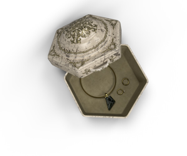 ArtStation - Vintage retro jewelry box PBR low-poly 3D model | Resources