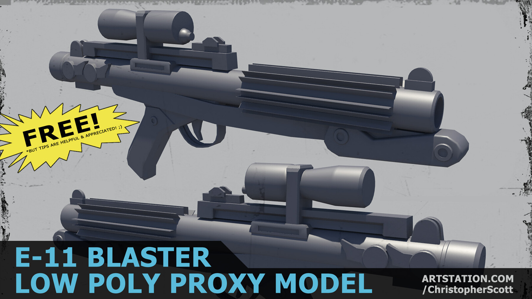 ArtStation - Star Wars E-11 Blaster Model | Game Assets