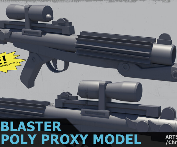 ArtStation - Star Wars E-11 Blaster Model | Game Assets