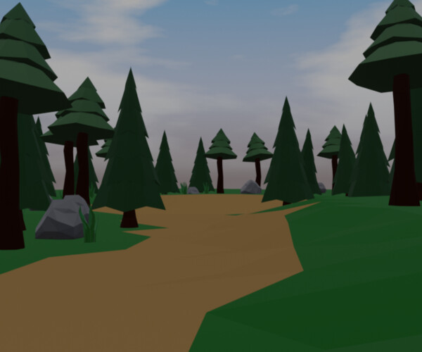 ArtStation - Low Poly Fantasy Forest Environment! | Game Assets