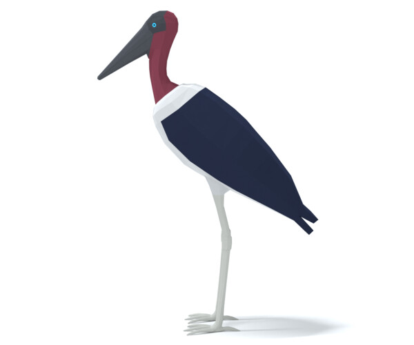 ArtStation - Low Poly Cartoon Marabou Stork | Game Assets