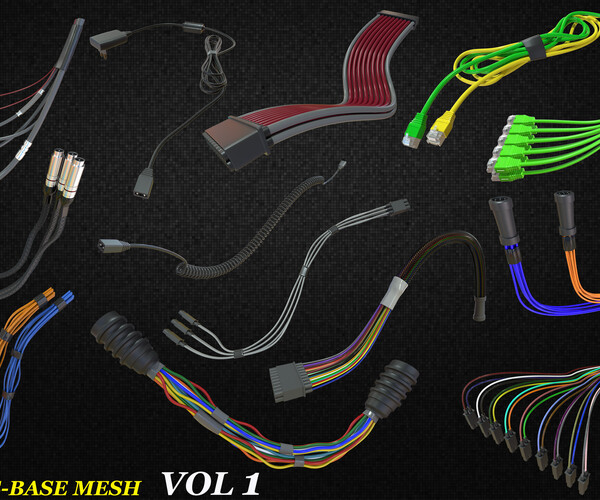 ArtStation - 50 Cables_Base Mesh_vol1 | Game Assets